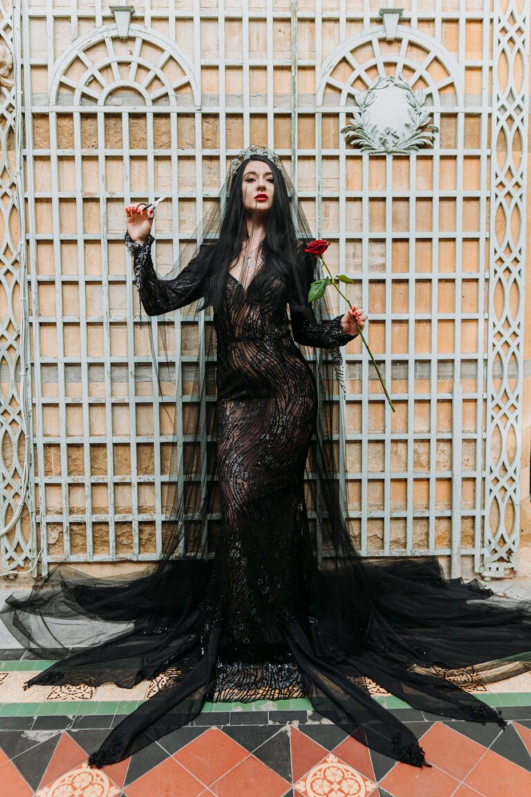 Gothic Morticia Wedding Dress - Felicity Westmacott