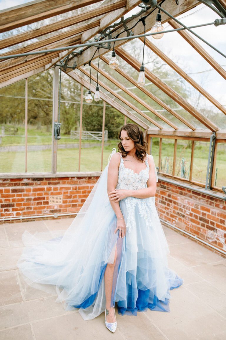 Blue Wedding Dress with Sleeves - Felicity Westmacott